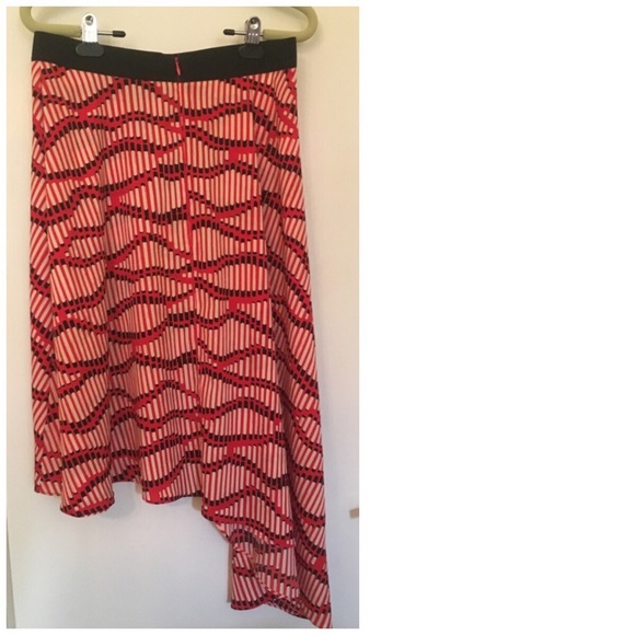Topshop | Skirts | Topshop Red Black Print Matchstick Hilo Skirt | Poshmark